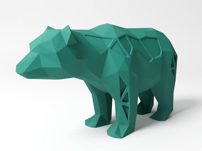 Polygon Bear 3D model 3D printable | CGTrader