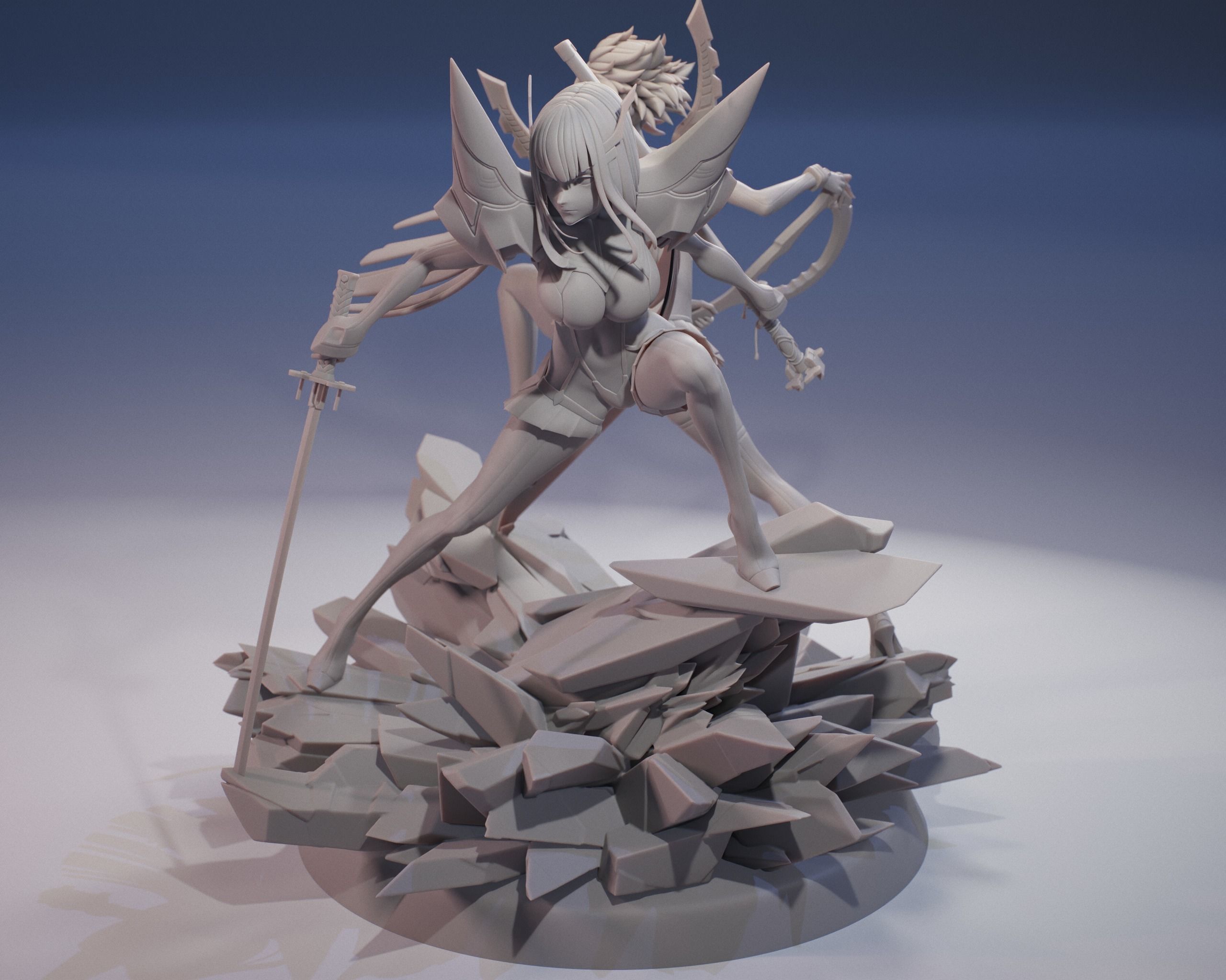 Kill La Kill Satsuki And Ryuko 3d Model 3d Printable Cgtrader 2875