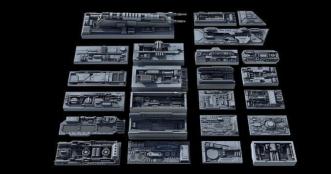 Sci-Fi KitBash and Props Pack Part two 3D model | CGTrader
