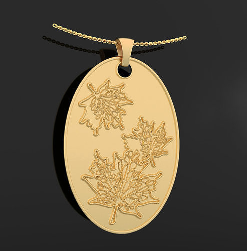 Pendant maple leaf free 3D model 3D printable | CGTrader