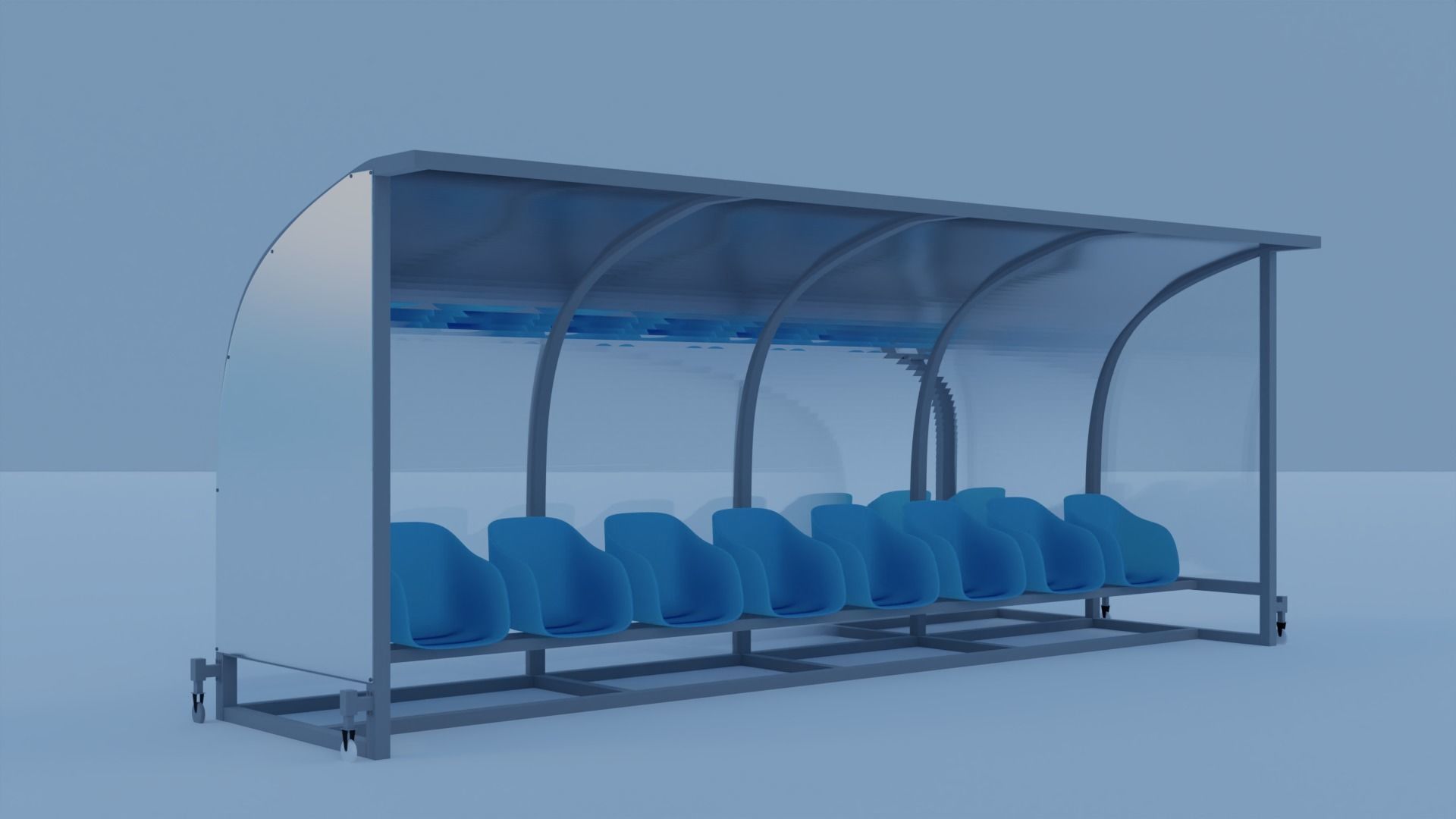 Player Bench with Plastic Seat 3D model | CGTrader