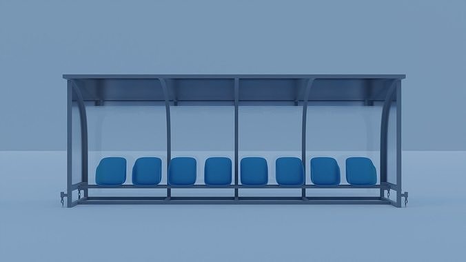 Player Bench with Plastic Seat 3D model | CGTrader