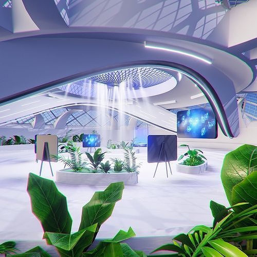 Sci Fi Exhibition Hall Interior 3D model | CGTrader