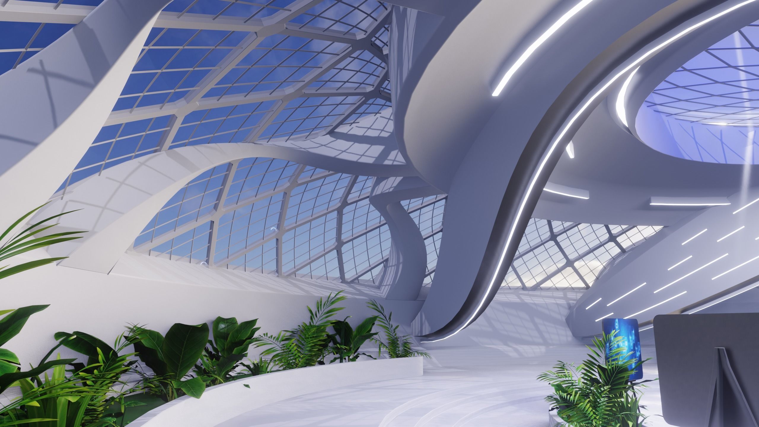 Sci Fi Exhibition Hall Interior 3D model | CGTrader