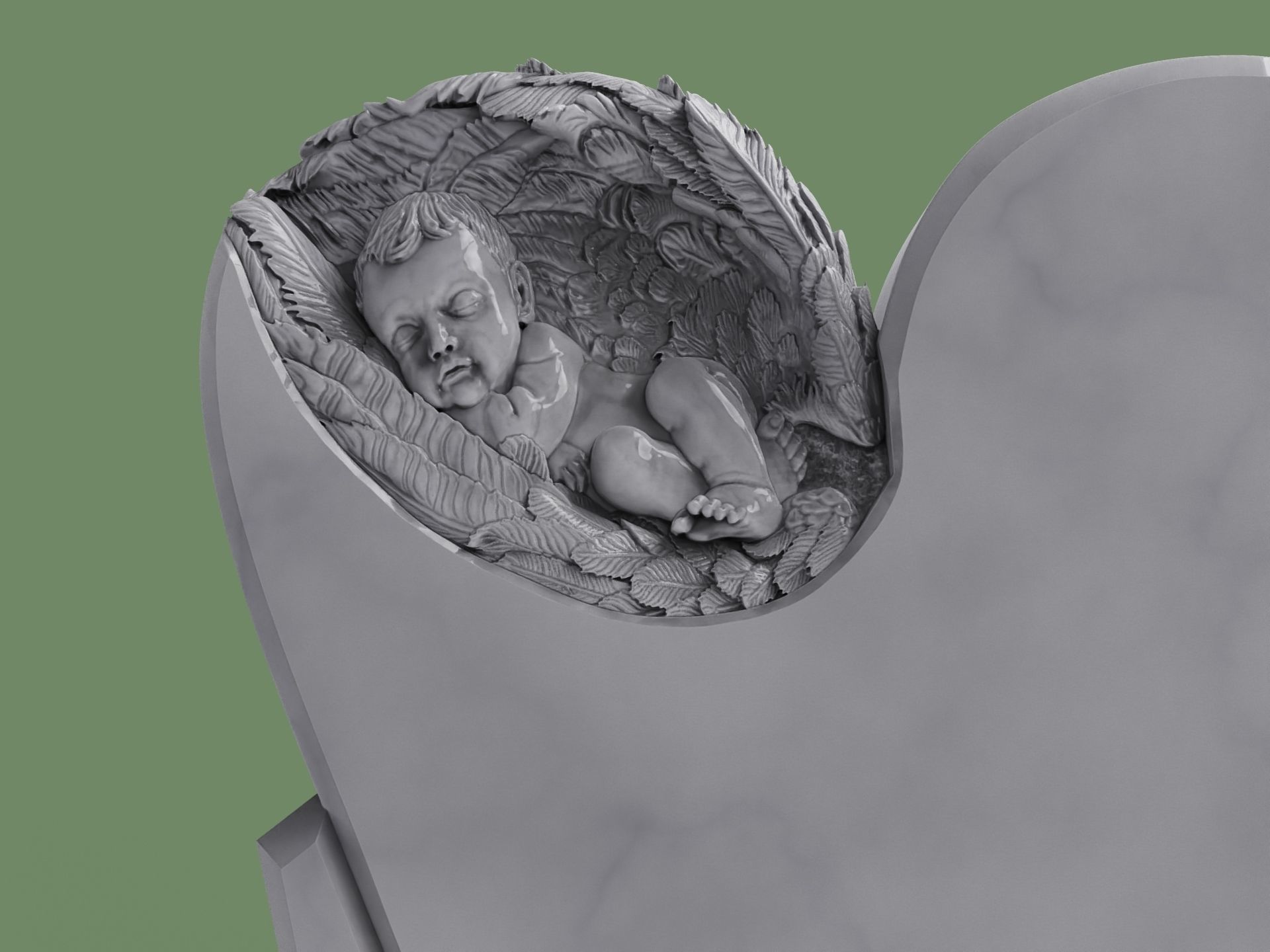Sleeping Baby Angel Monuments 3D model 3D printable | CGTrader