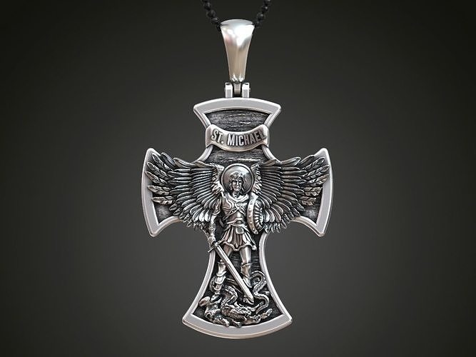 Cross Saint Michael the Archangel with Prayer 3D model 3D printable ...