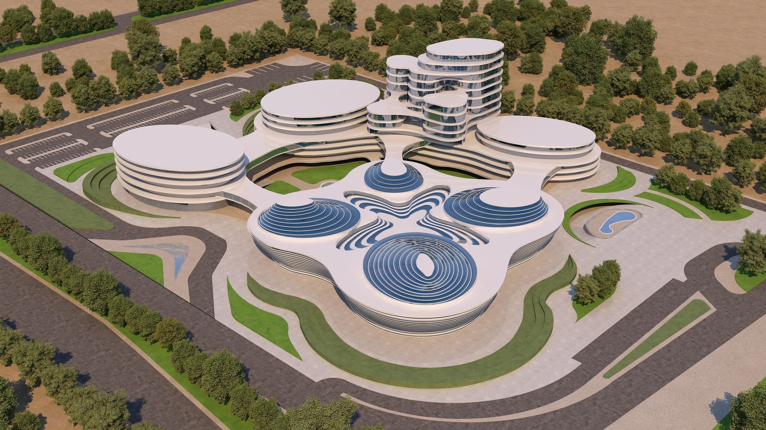 0136 - Architecture Complex Project - 2Ds Drawing - 3Ds Files 3D model ...