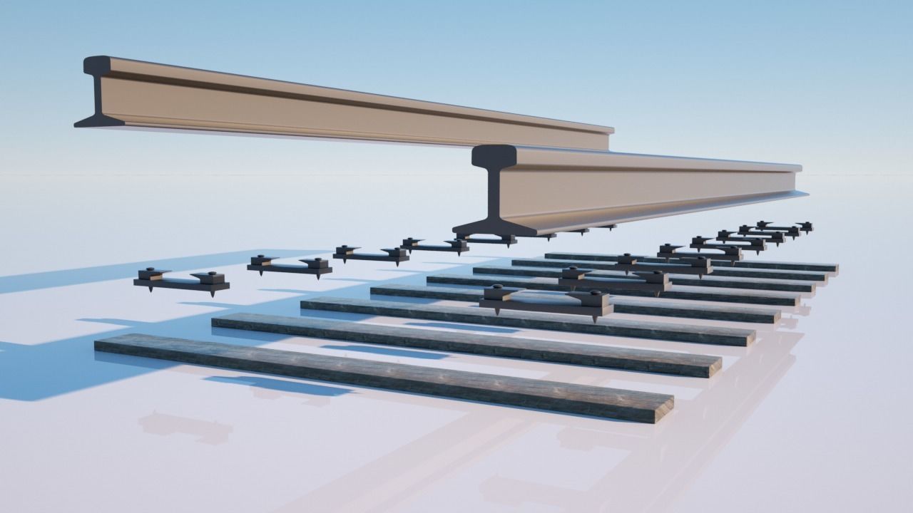 railway train track free 3D model | CGTrader
