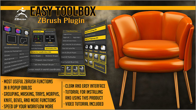 Easy Toolbox ZBrush Plugin 3D model | CGTrader