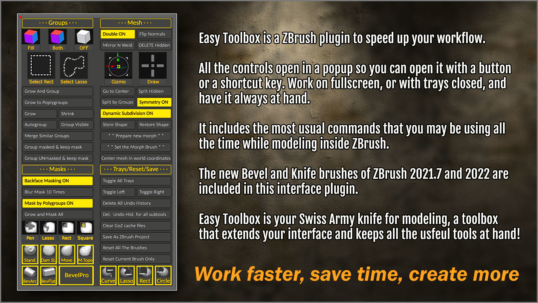 Easy Toolbox ZBrush Plugin 3D model | CGTrader