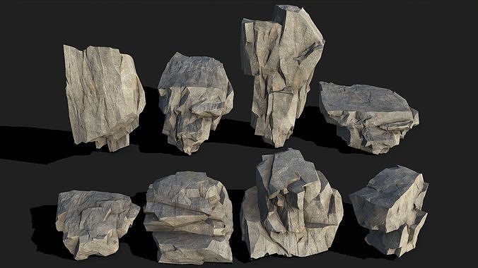 3D model Mountain Rocks - 3D Models PBR Pack 05 VR / AR / low-poly ...