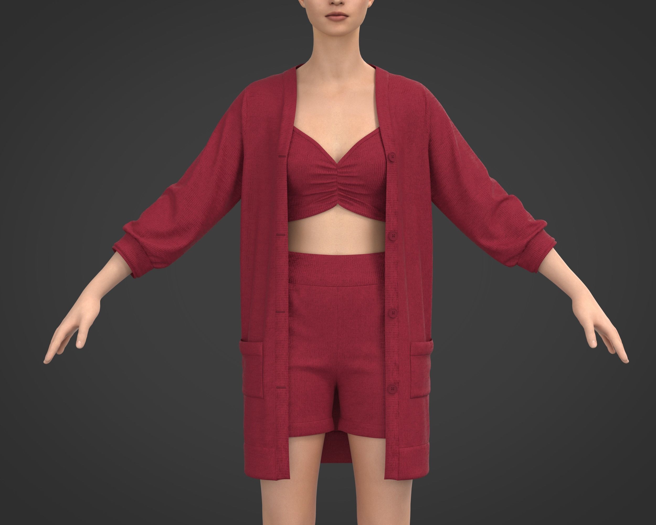 8 Women Home Clothes 3D model | CGTrader