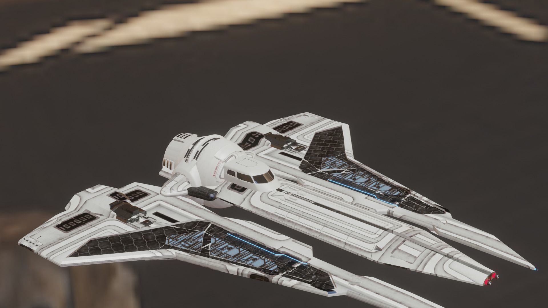 3D model komrk-class fighter mandalorian 3 low poly VR / AR / low-poly ...