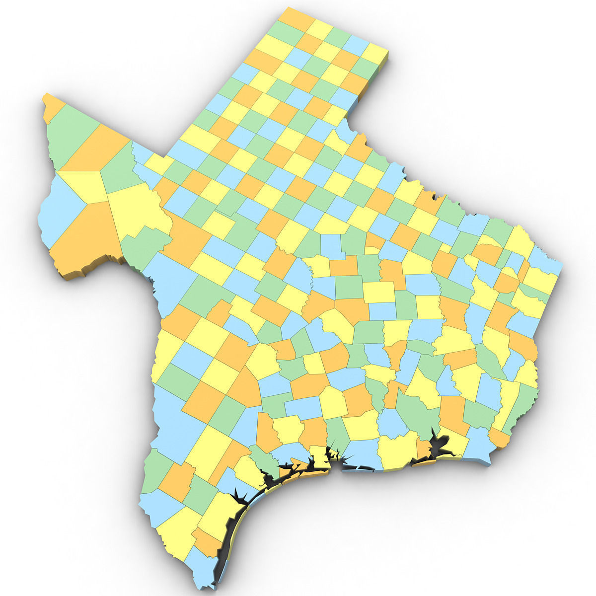 Texas Political Map 3D model | CGTrader