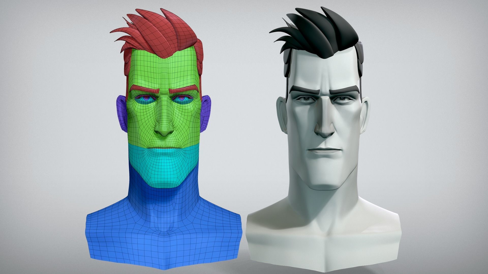 Cartoon male character Bruce base mesh 3D model | CGTrader