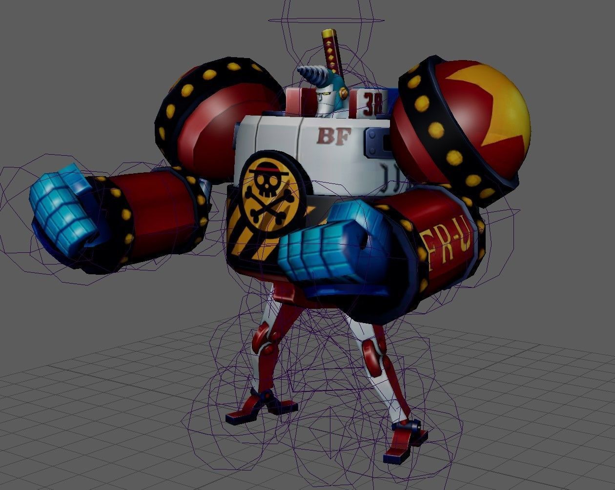 3D model One Piece General Franky VR / AR / low-poly | CGTrader