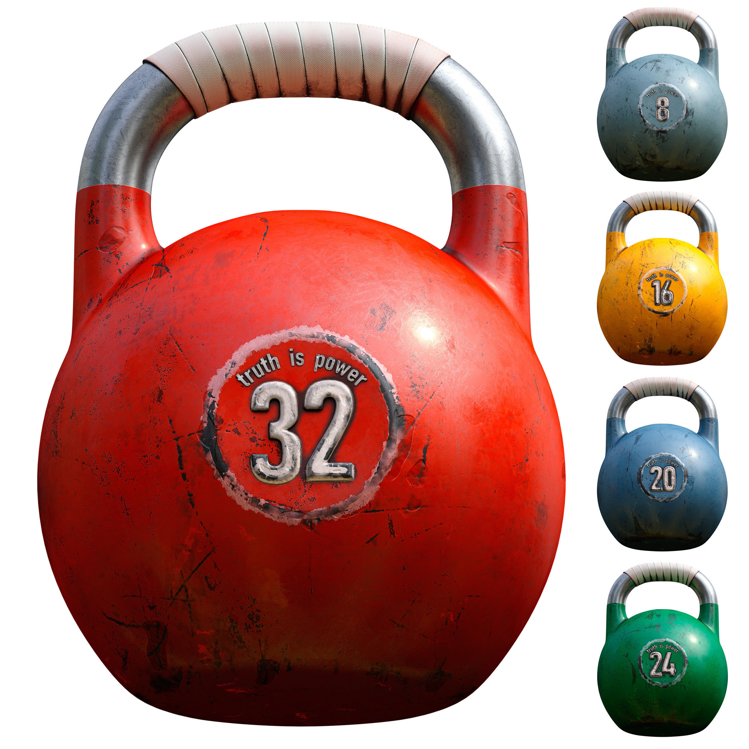 Old weights worn out - set 3D model | CGTrader