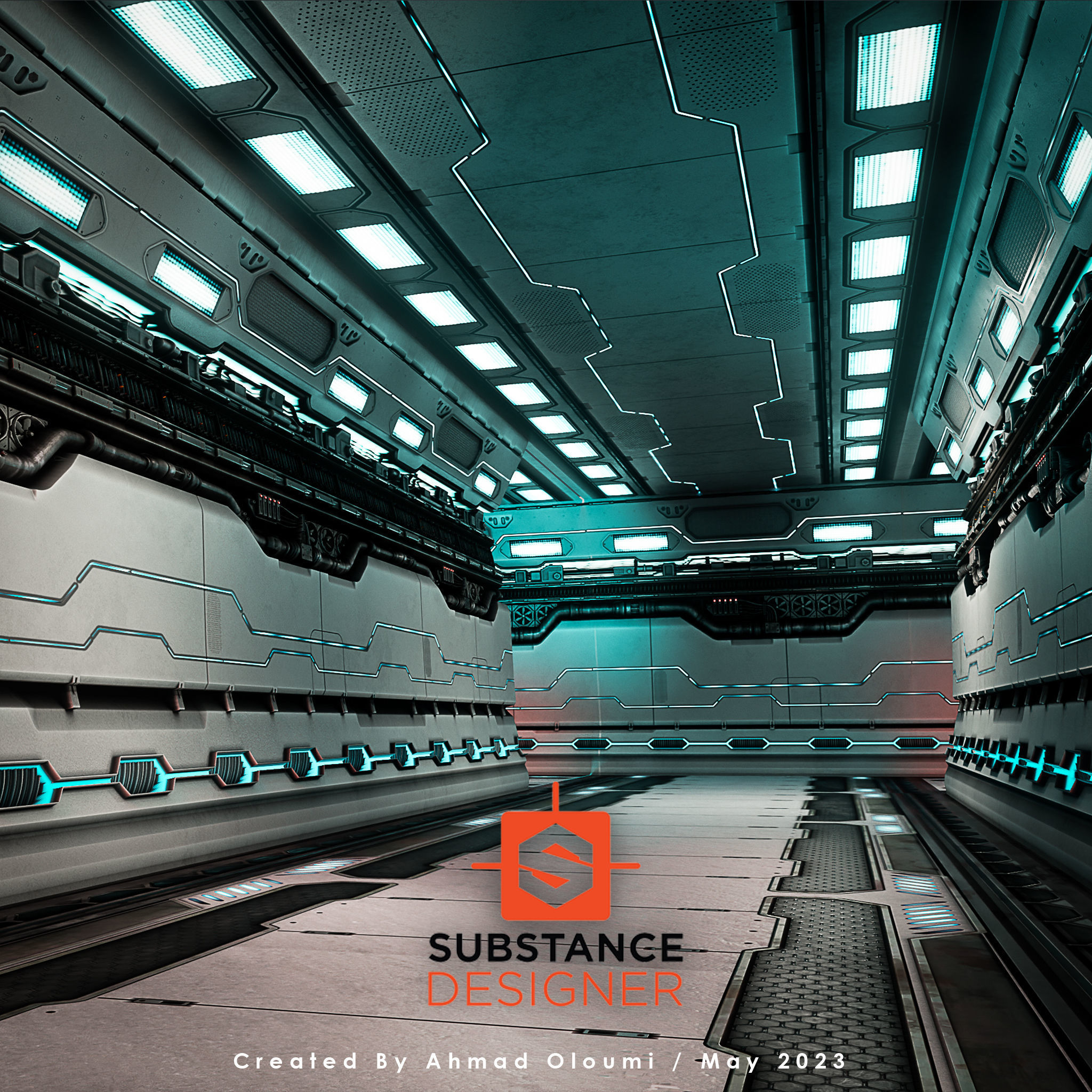 Sci-Fi Corridor Trim Sheets Texture | CGTrader