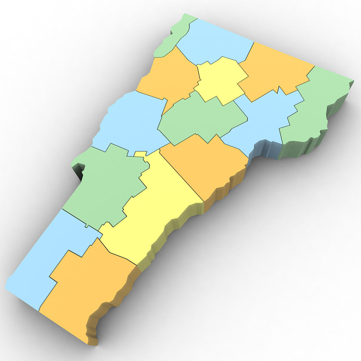 Vermont Political Map 3D model | CGTrader