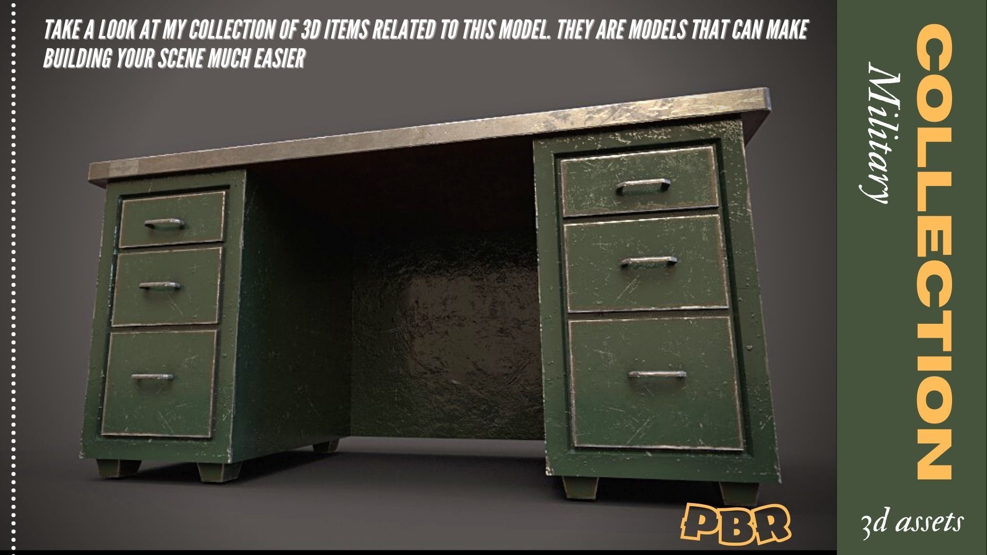 3D model Military office desk 3D Low-poly VR / AR / low-poly | CGTrader