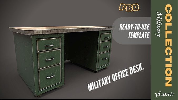 3D model Military office desk 3D Low-poly VR / AR / low-poly | CGTrader