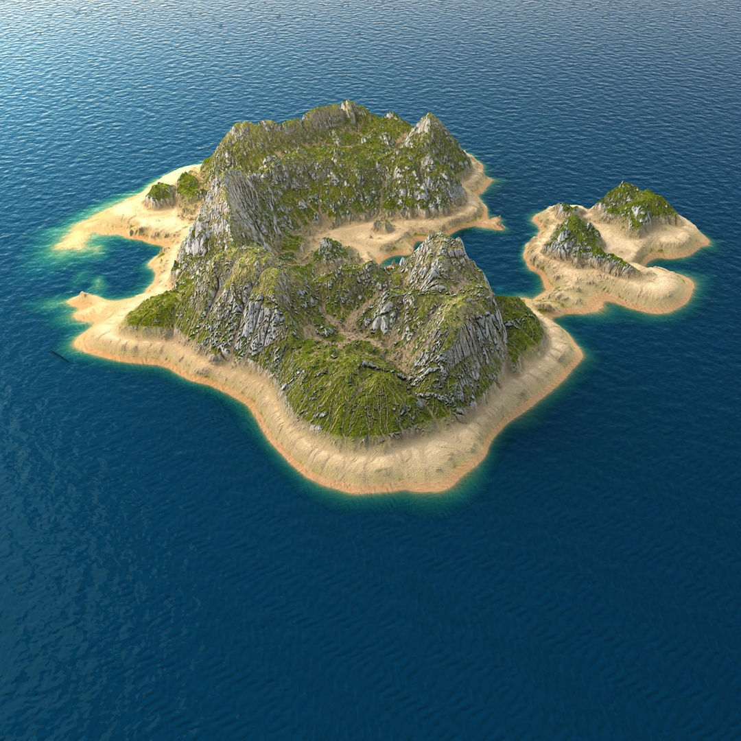 3D model Tropical Island Terrain 8 VR / AR / low-poly | CGTrader