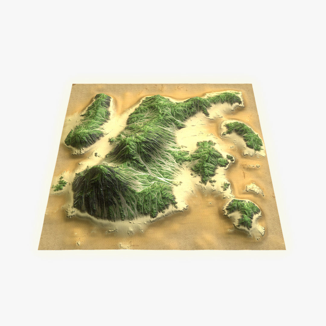 3D model Tropical Island Terrain 9 VR / AR / low-poly | CGTrader