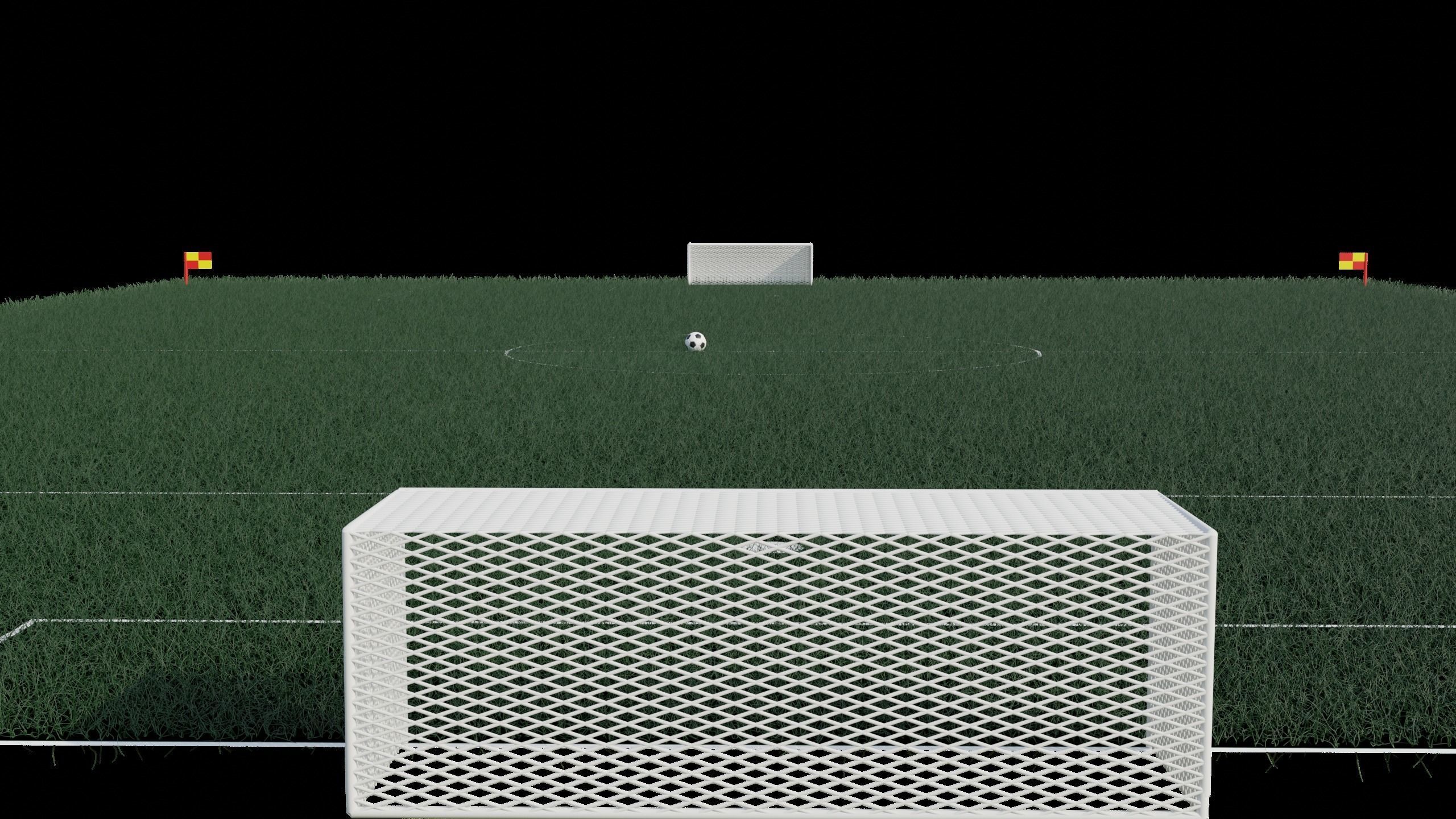 Realistic 3D Football Stadium Model with Ball and Flags for Sale 3D ...