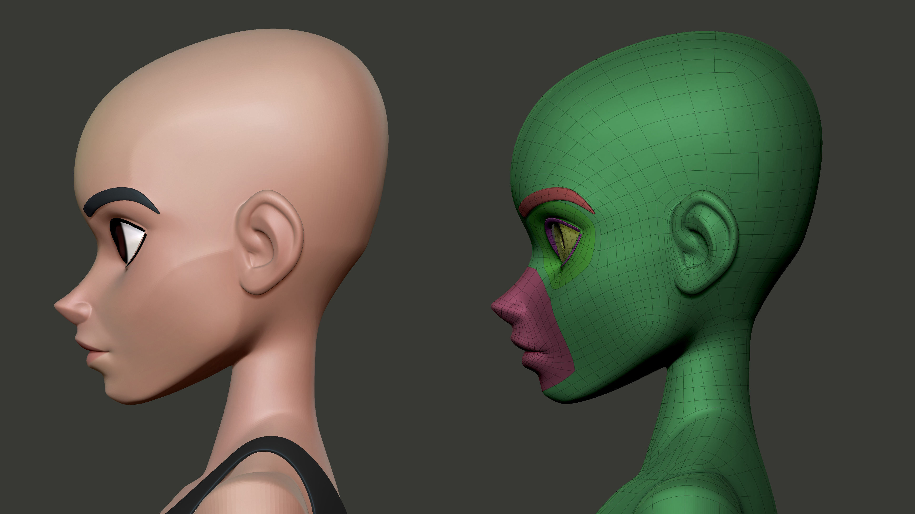 3D model Stylized Female Base Mesh - Disney Infinity Style - Mika VR ...