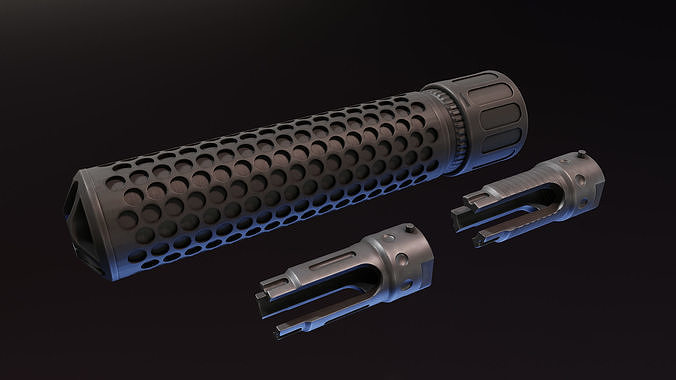 3D model KAC QDC flash suppressor VR / AR / low-poly | CGTrader