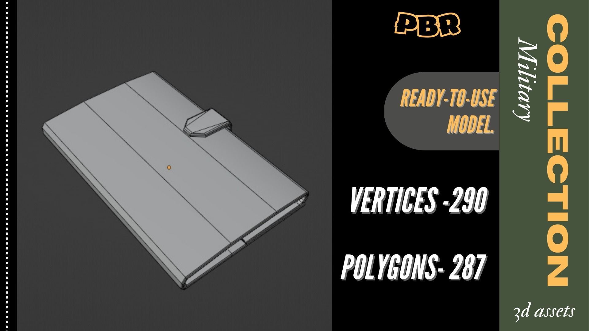 3D model MILITARY LEATHER FOLDER 3D Low-poly VR / AR / low-poly | CGTrader