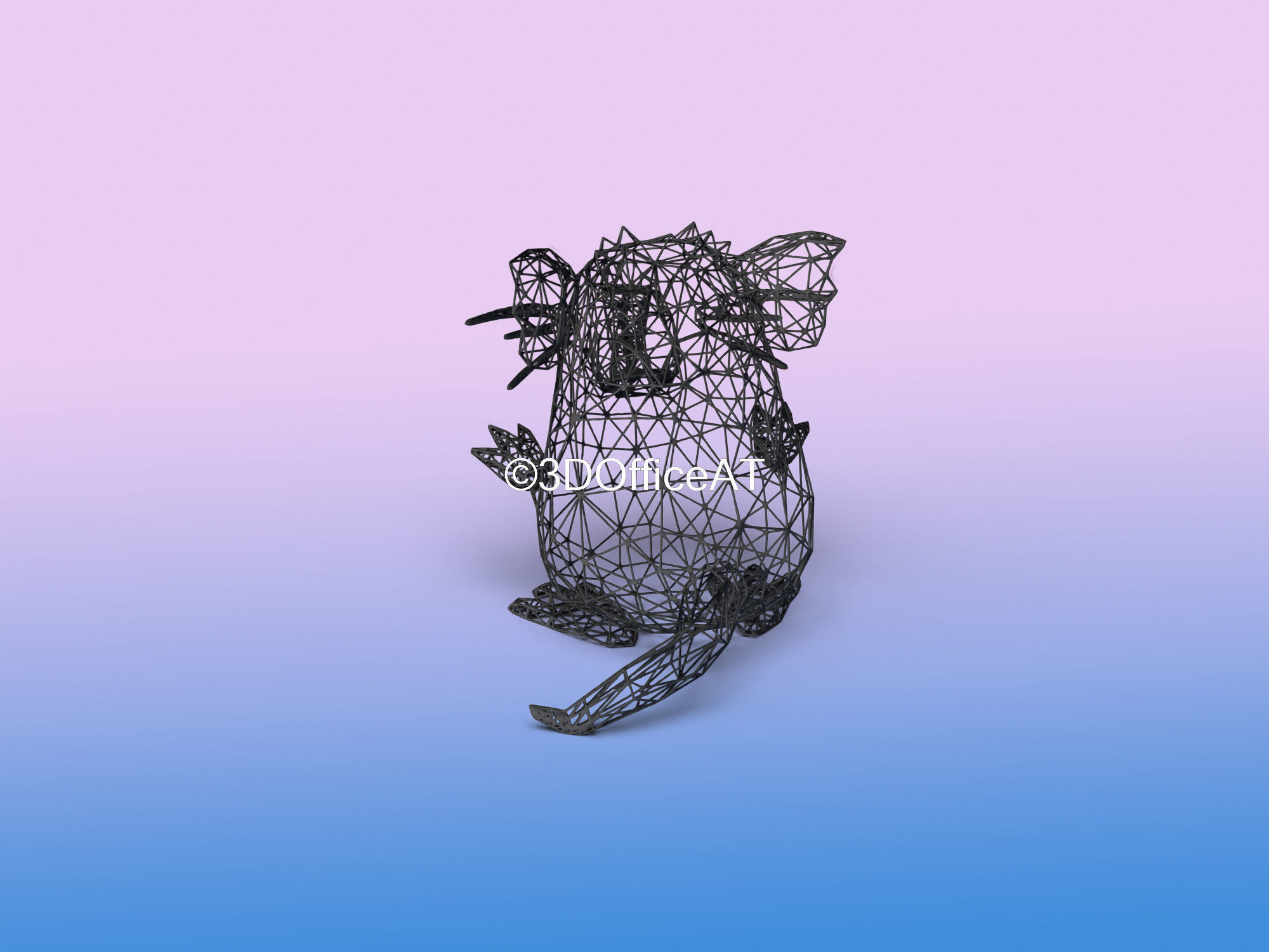 020 Raticate Pokemon Wiremon Figure 3D model 3D printable | CGTrader