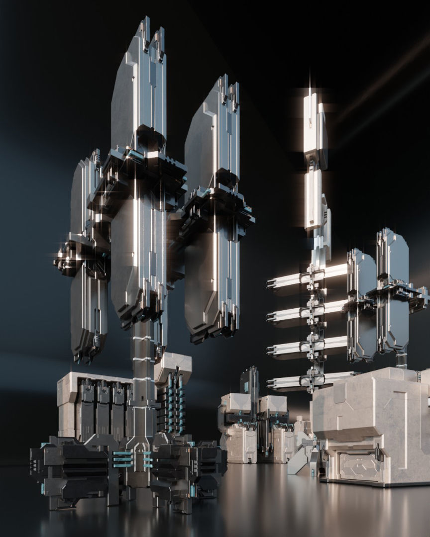 Space Base Sci Fi Buildings and Assets 3D Kit 3D model 3D model | CGTrader