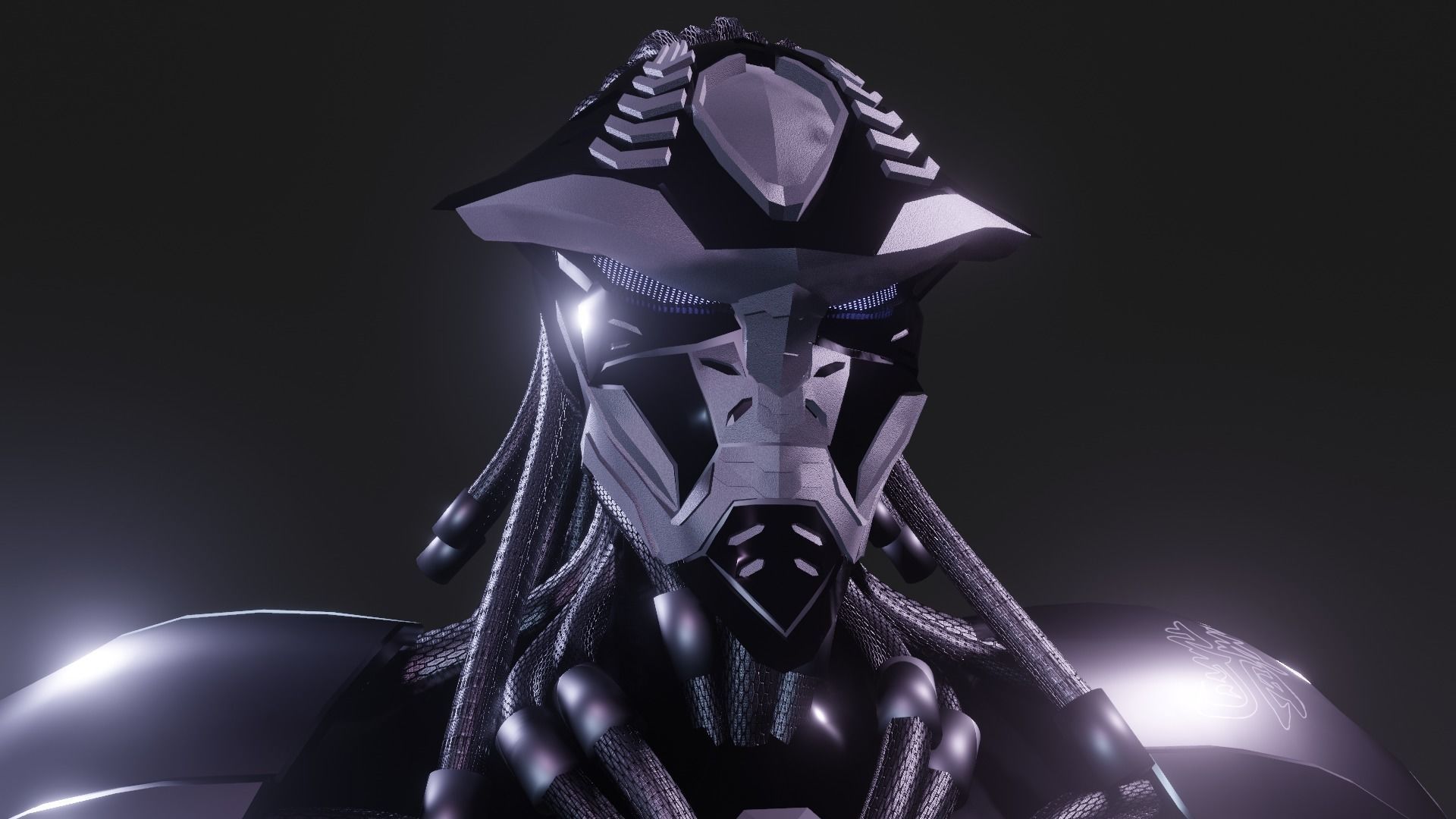 3D model Cyberpunk Ninja Black Armor VR / AR / low-poly | CGTrader