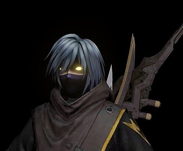 Ghost Shadow final fantasy xiv character art 3D model animated rigged ...