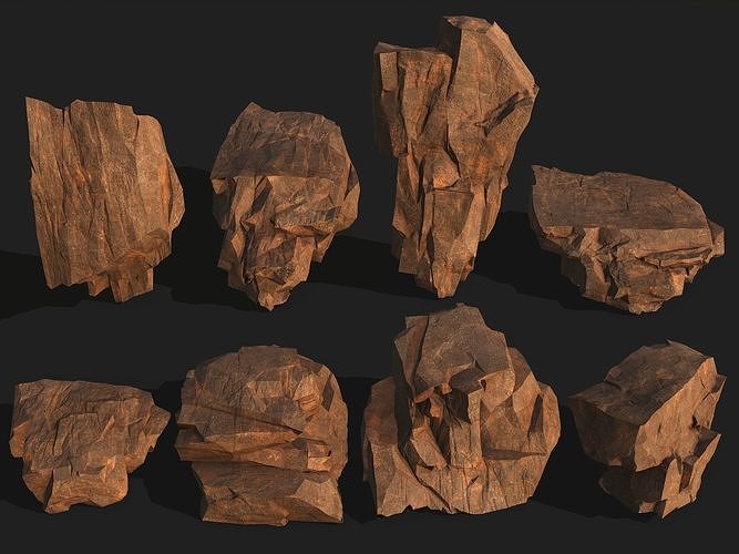 3D model desert rocks - 3D Models PBR Pack 06 VR / AR / low-poly | CGTrader