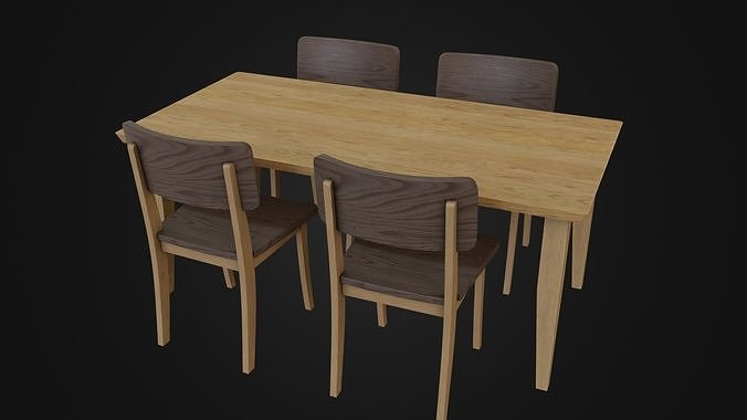 3D model Modern Dining Set - Dining Table and Dining Chair VR / AR / low-poly | CGTrader