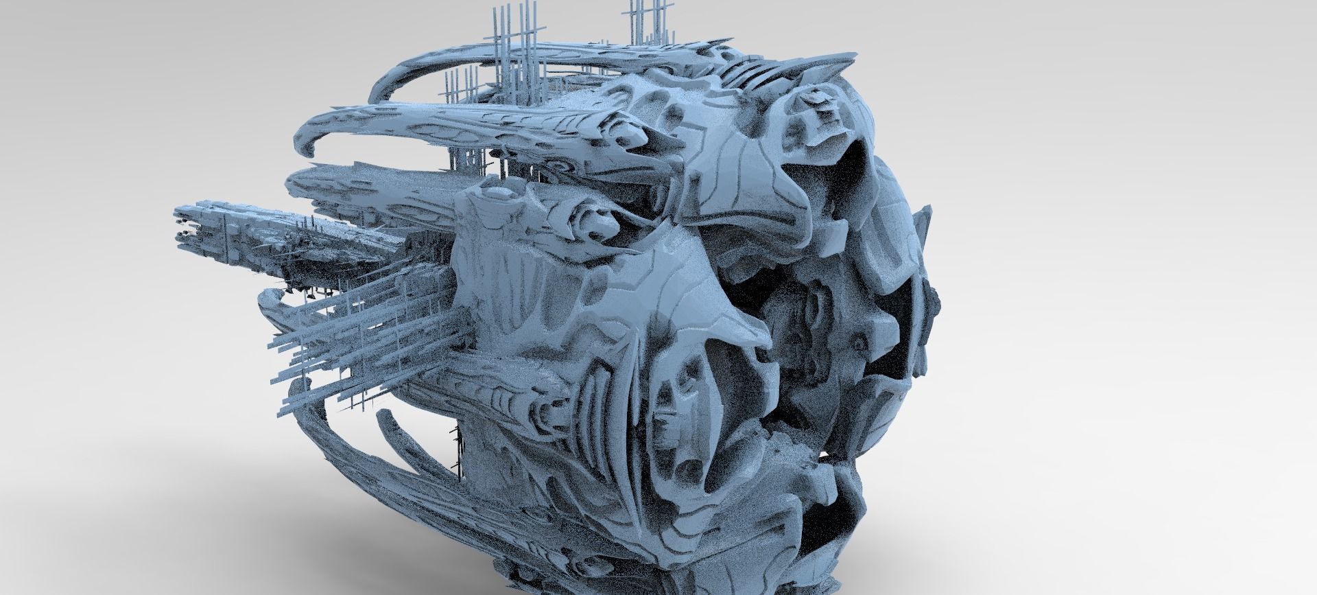 Sci Fi Starfish Pincer Claw Architecture 4 3D model | CGTrader