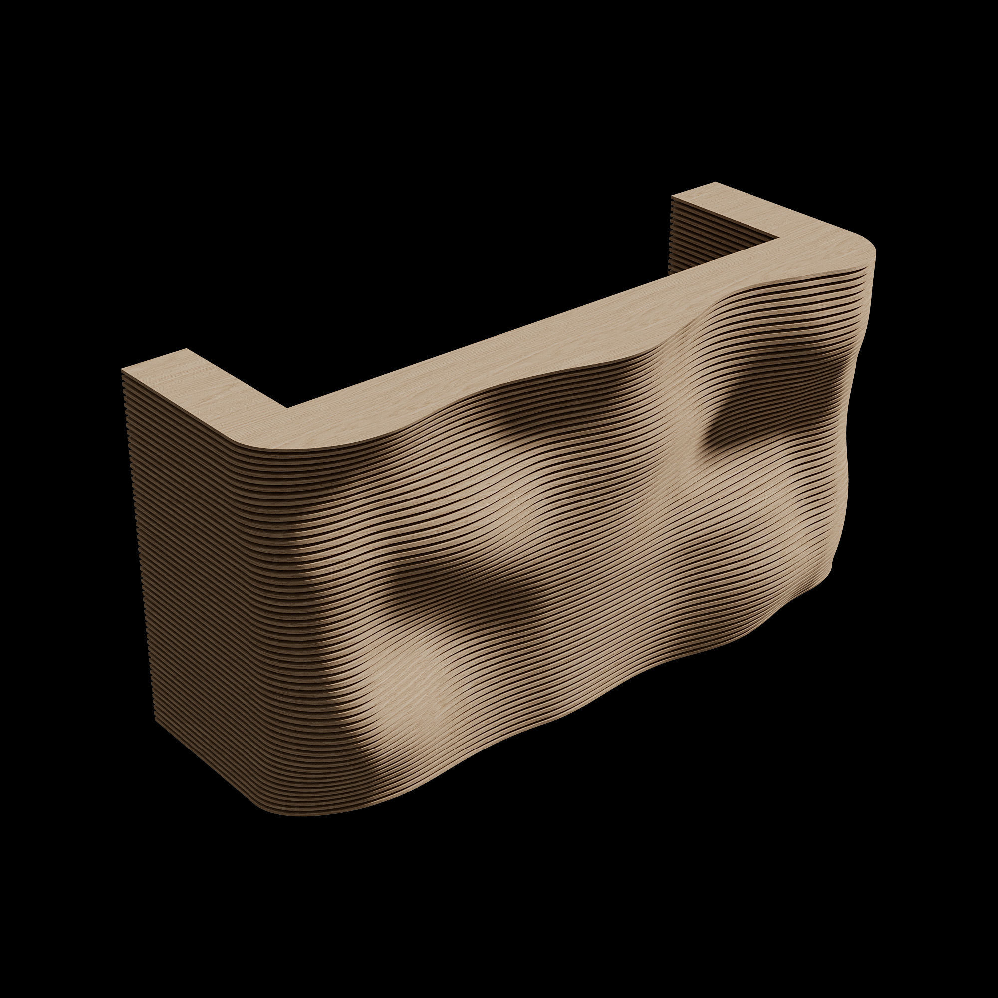 Puins Parametric Reception Counter 3D model | CGTrader