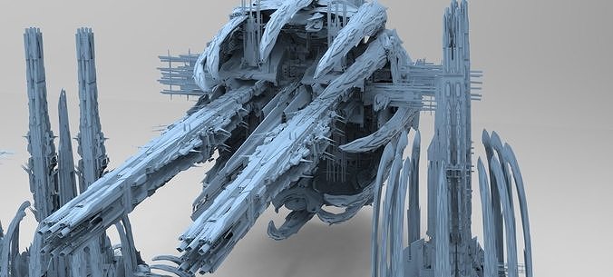 Sci Fi Wraith Claw City interceptor City Hub 3 models 3D model | CGTrader