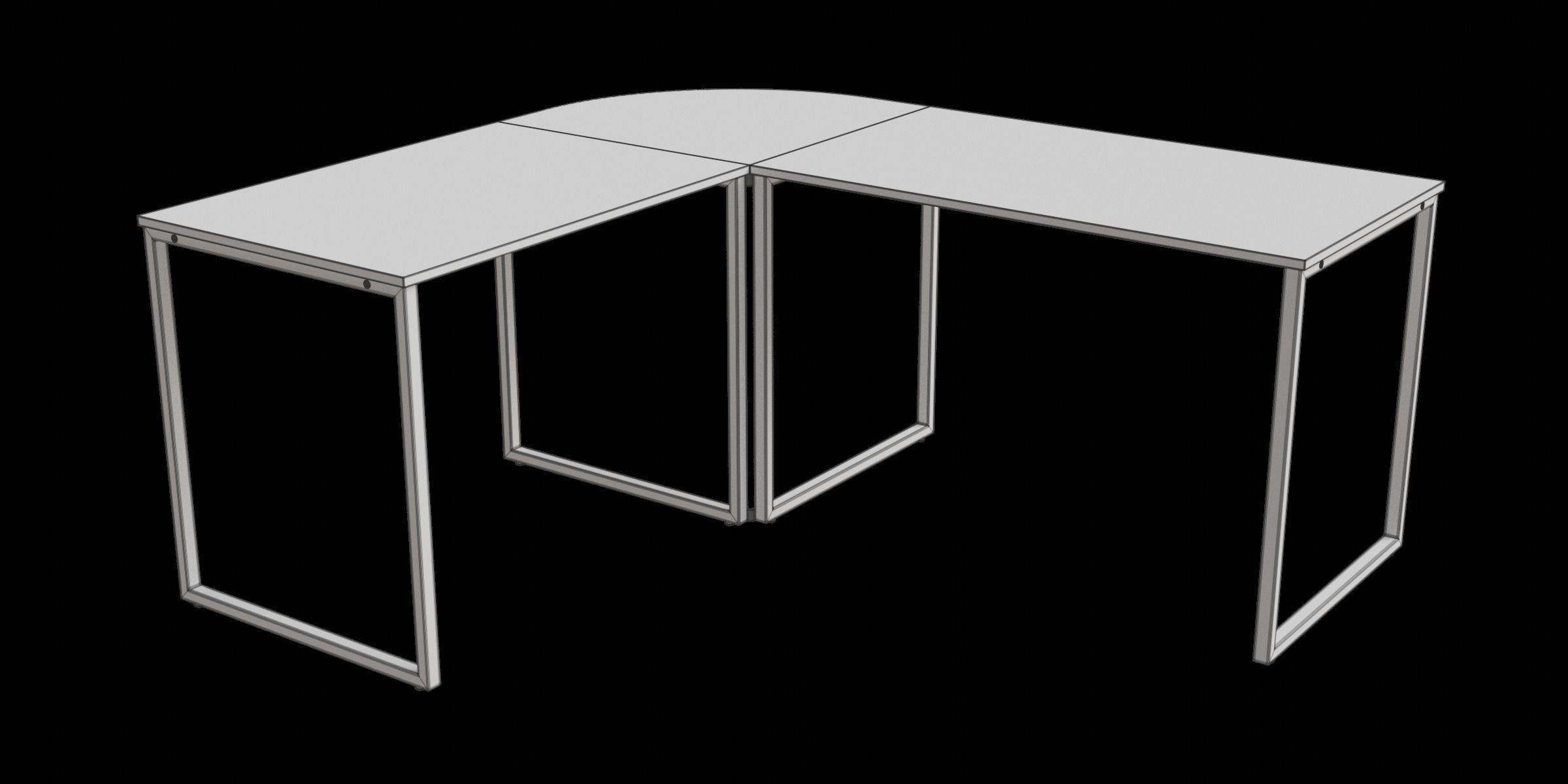 Multifunctional L Shaped Writing Desk 3D model | CGTrader