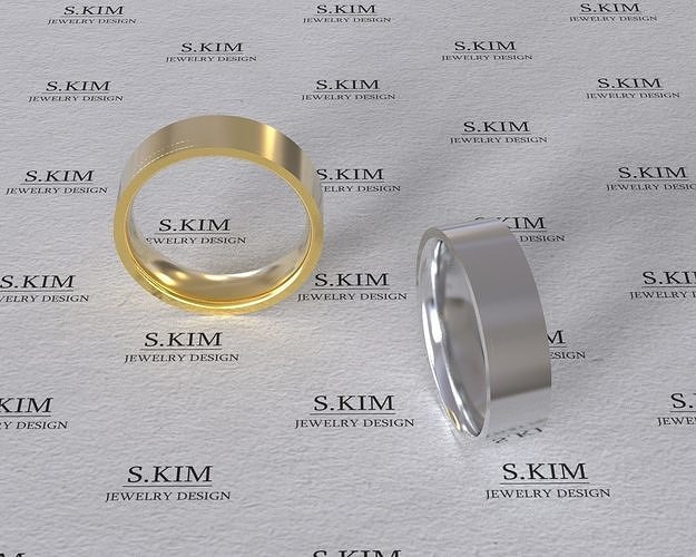 Flat ring 5mm with comfort inner many sizes 3D model 3D printable ...
