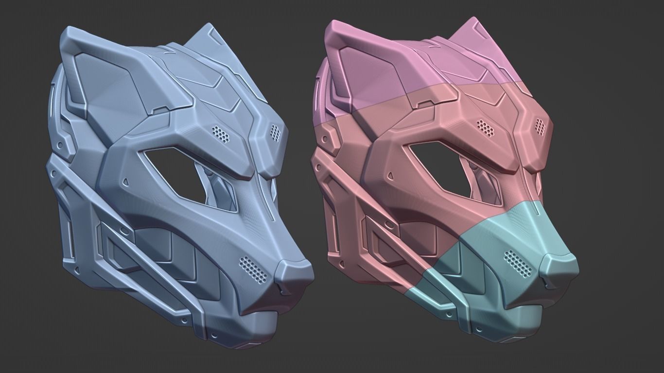Neo Wolf - cosplay sci-fi mask - digital STL file for 3Dprinting 3D ...