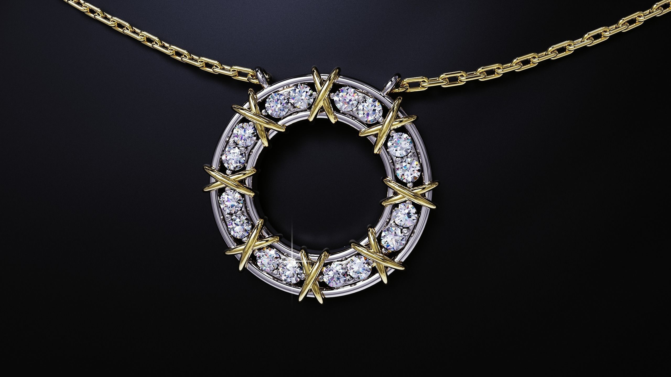 Pendant Tiffany Sixteen Stone 3D model 3D printable | CGTrader