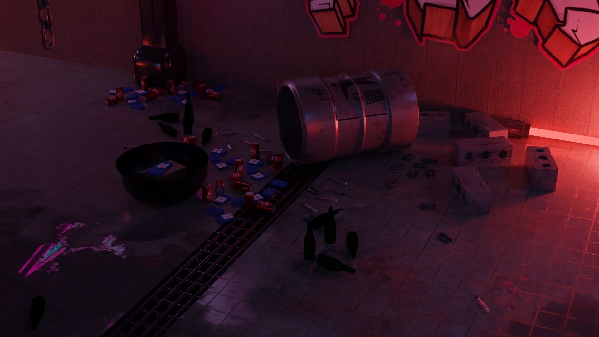 Cyberpunk corridor 3D model | CGTrader