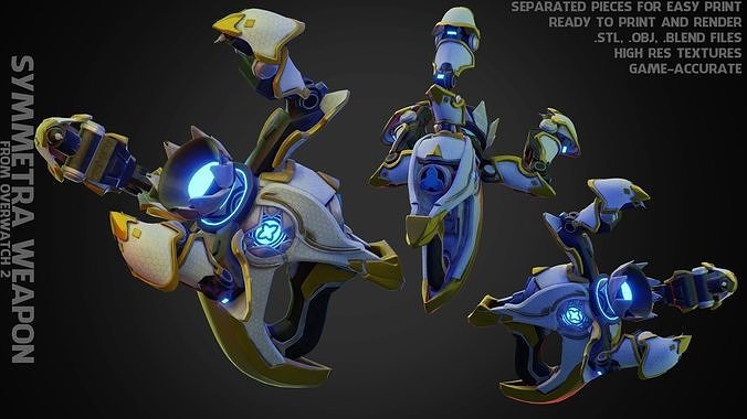 Overwatch 2 Symmetra Weapon for Cosplay 3D model 3D printable | CGTrader