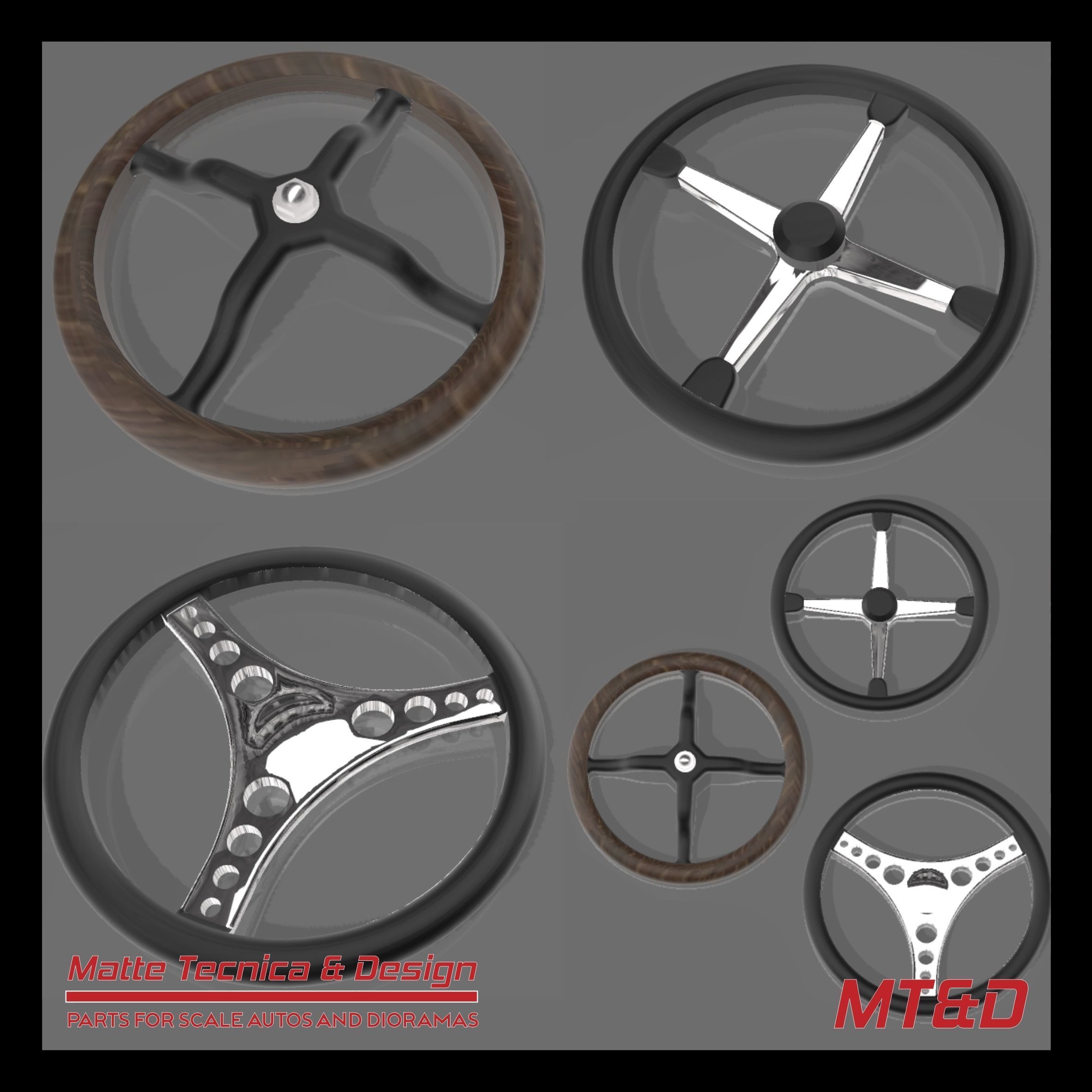 3 Hot rod steering wheel for 1 24 scale auto 3D model 3D printable ...