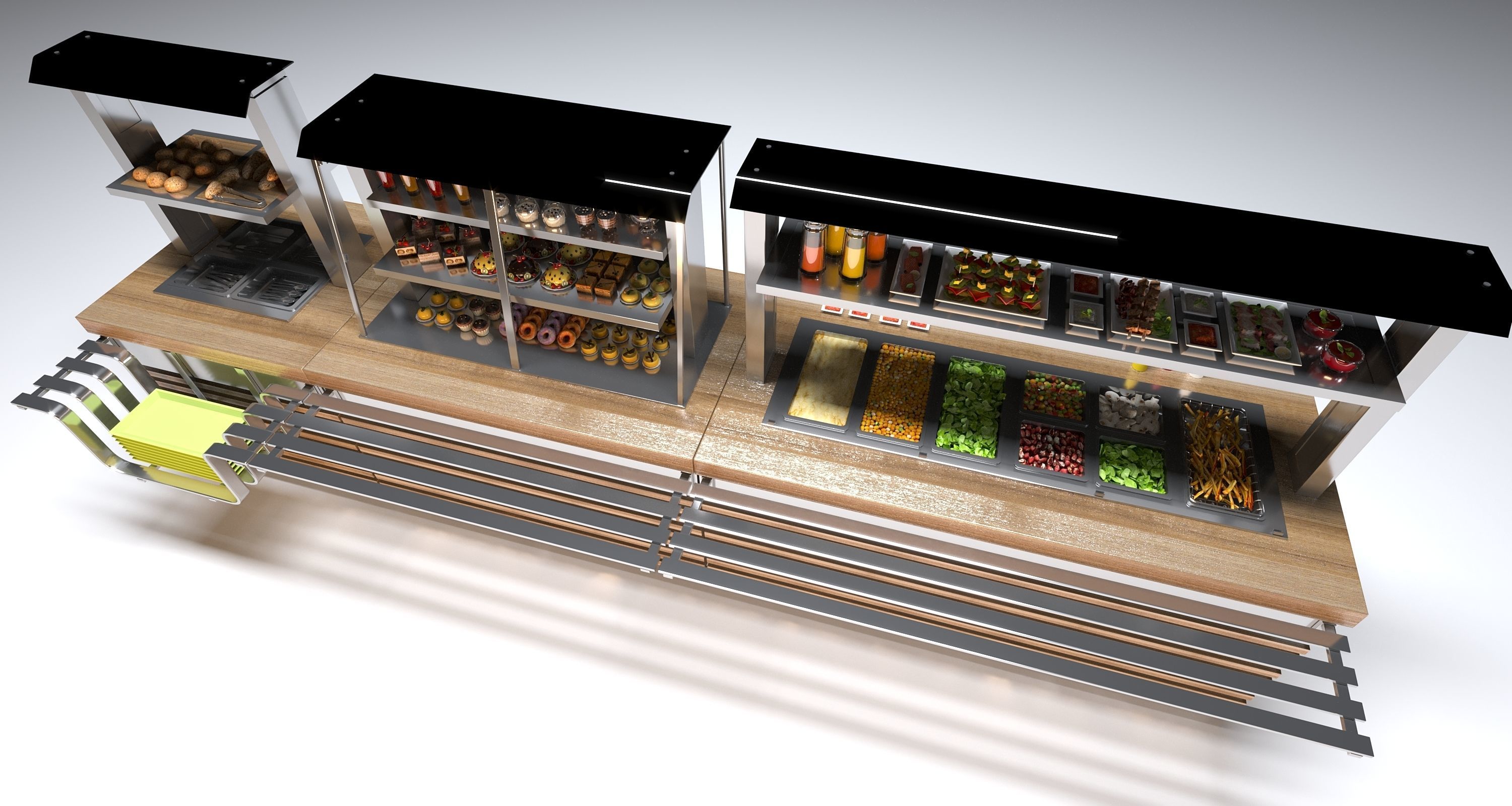 Food distribution line 3D model | CGTrader