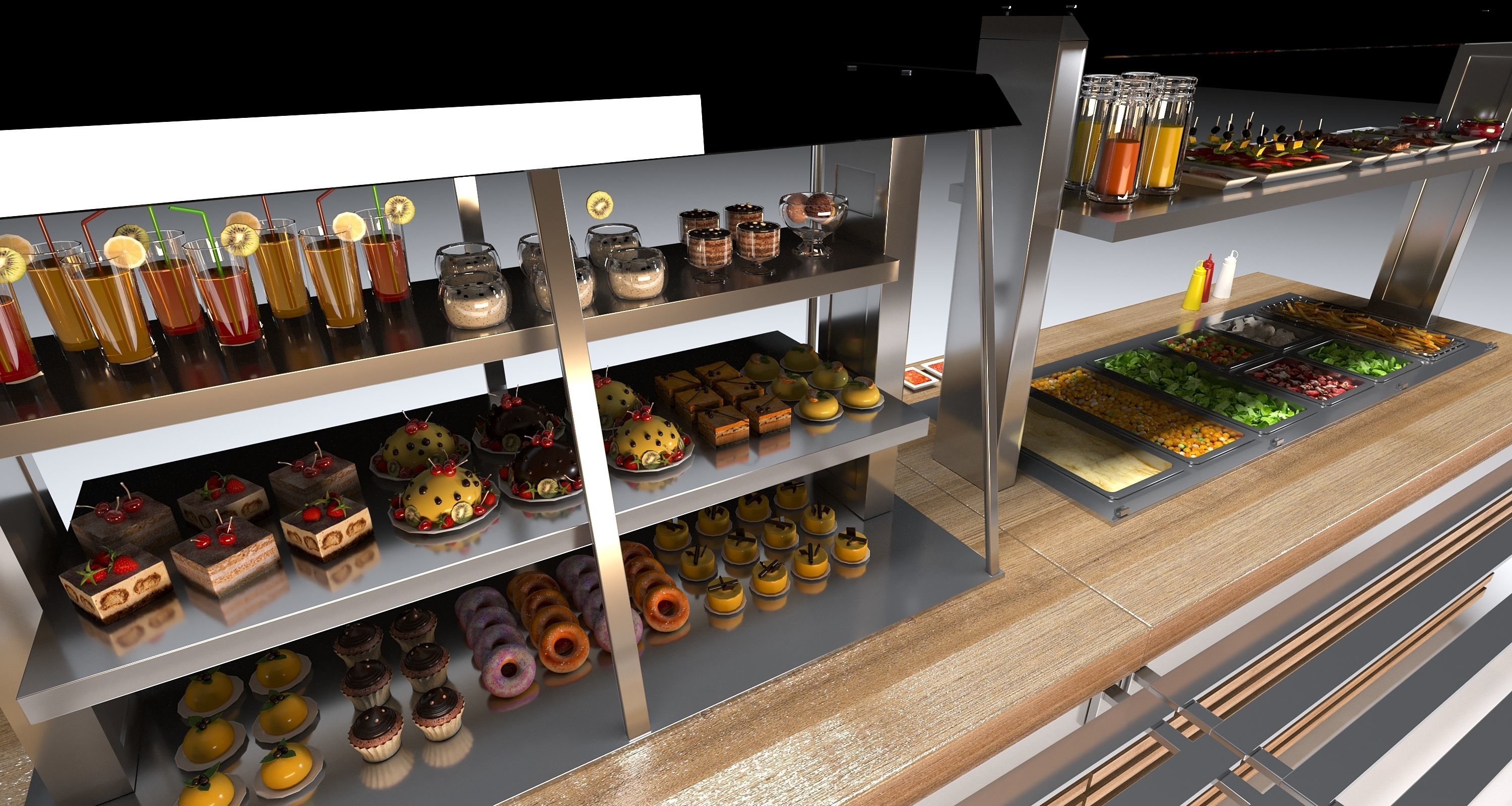 Food distribution line 3D model | CGTrader