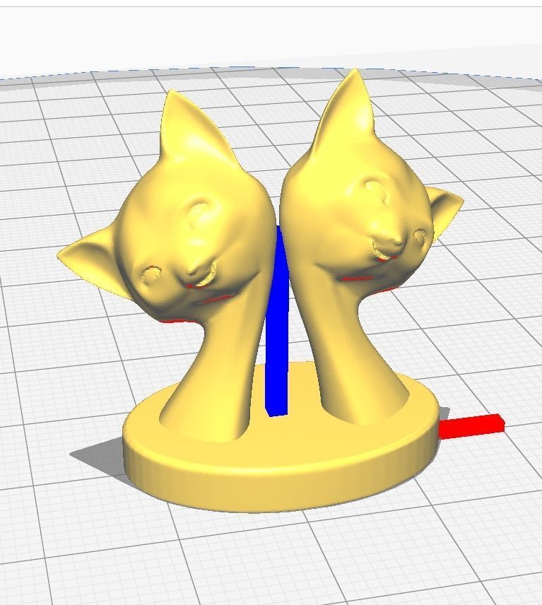 TWO CAT STATUE 3D model 3D printable | CGTrader
